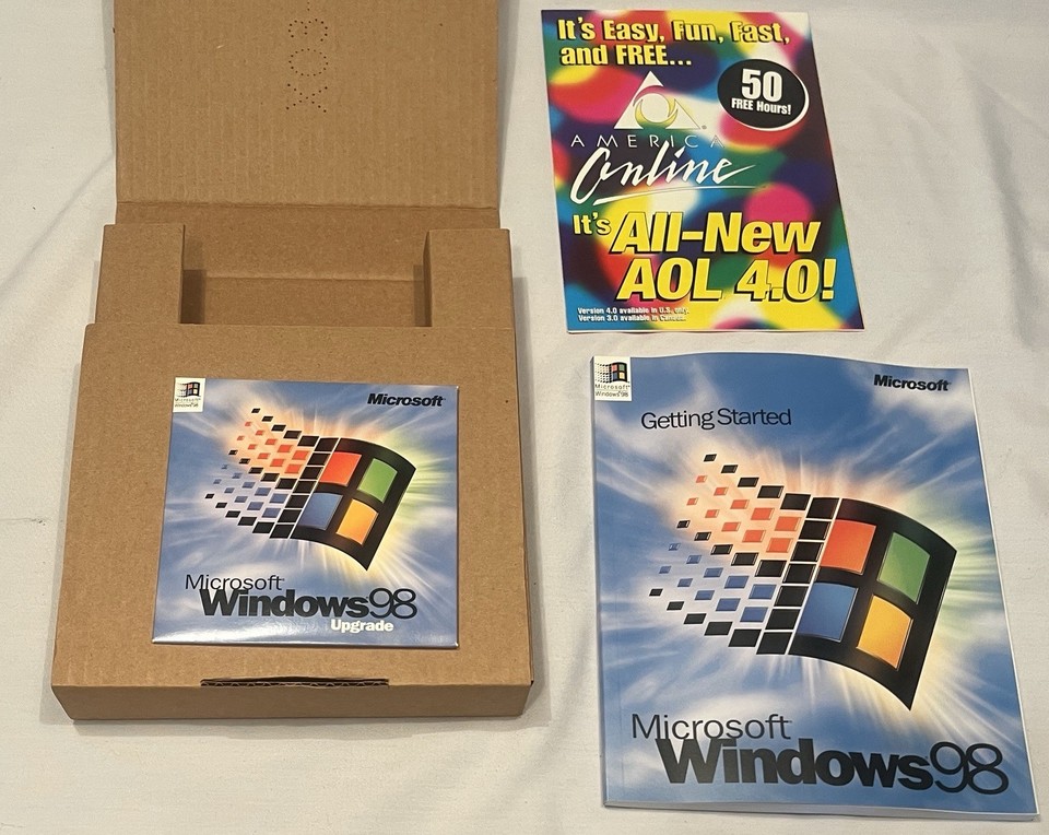 Microsoft Windows 98 Upgrade - New Version w/ Product Key - Open Box Never Used | eBay