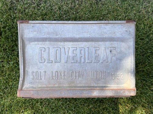 Antique Clover Leaf Dairy Milk Bottle Crate Metal Salt Lake City Utah ...