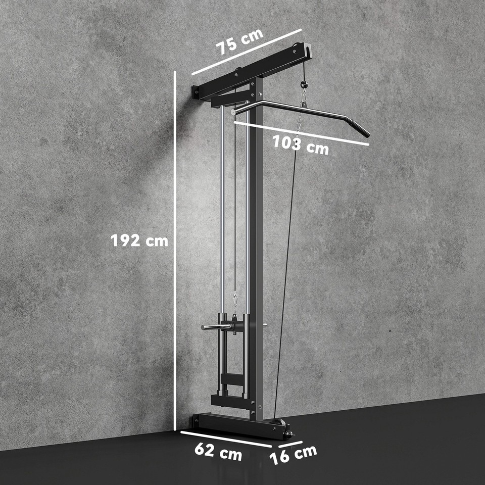 Wall Mounted Lat Pull Down Machine, Crossover Cable Machine for Home ...