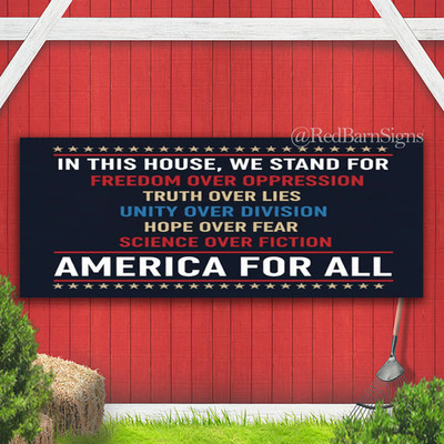 Freedom Over Oppression America For All Indoor Outdoor Banner Sign with ...