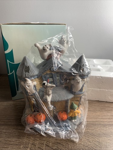 Partylite Halloween Haunted House Ceramic Porcelain Ghosts, Skeleton ...