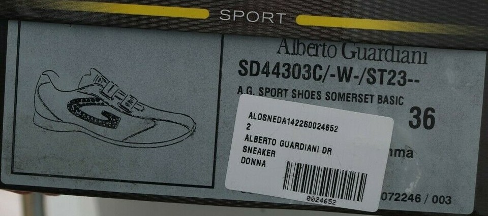 ALBERTO GUARDIANI Shoes Saddle Brown Crystal Logo Sneakers Women's EU36 ...