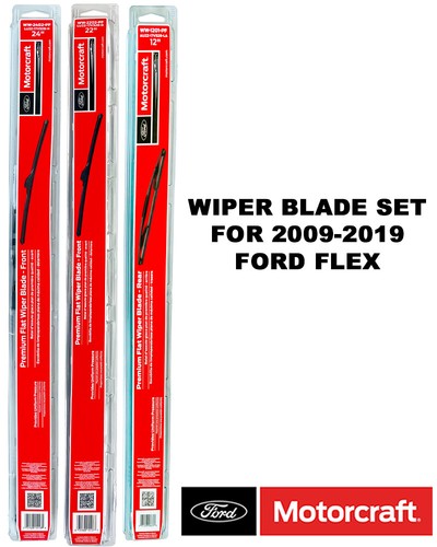 Motorcraft Premium Wiper Blades Genuine OEM Set Of 3 For Ford Flex 2009 ...
