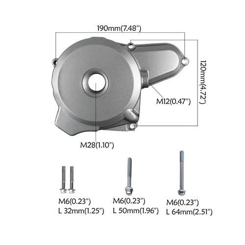 Left Side Engine Cover for 125cc ATV Four Wheelers Quad bikes Tricycle ...