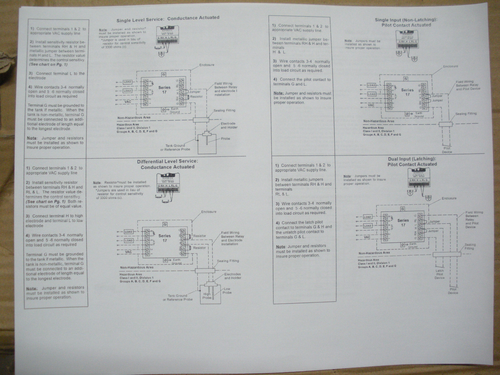Warrick Controls 17A1E0 level control intrinsically safe lot of 3 GEMS ...