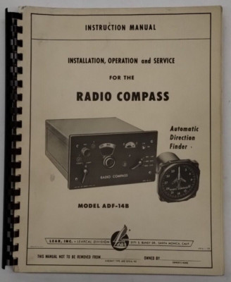 Lear Model ADF-14B Automatic Direction Finder Radio Compass Inst. Ops ...