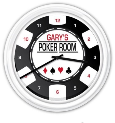 Poker Chip Personalized Wall Clock - Game Room Man Cave Casino GREAT ...