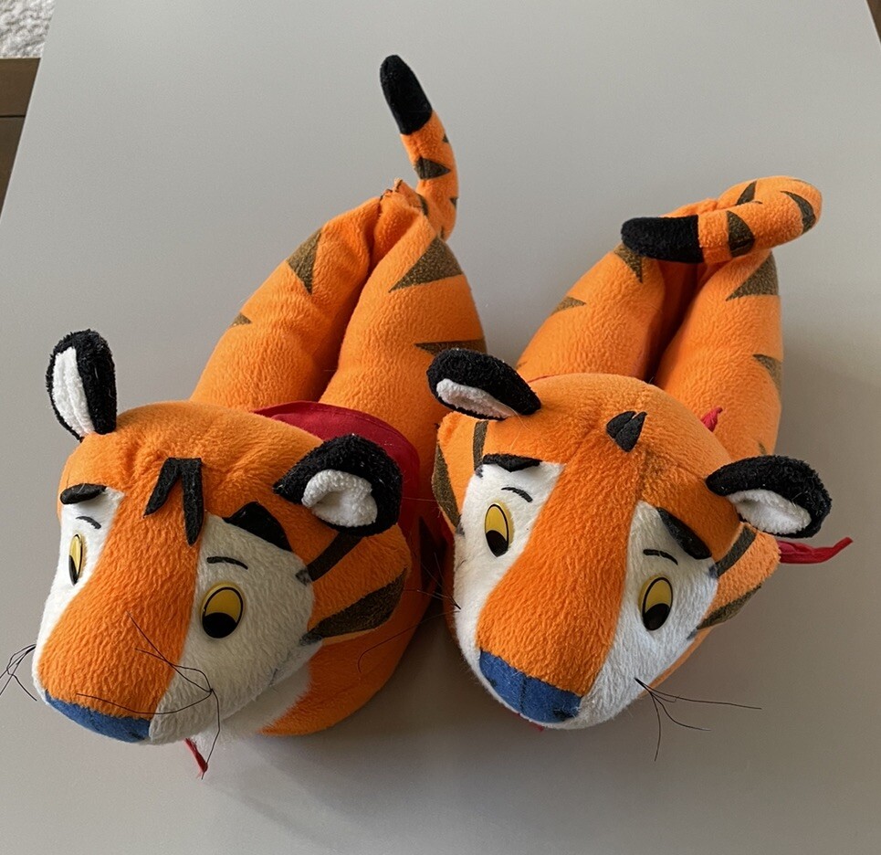 Vintage Kelloggs Adult Tony the Tiger Slippers Orange… - Gem