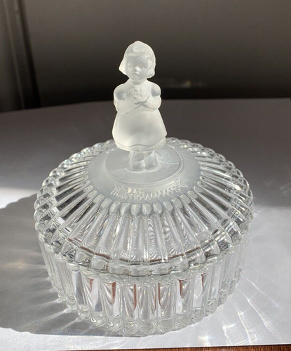 Hummel Goebel Vintage 1993 Round Glass Dresser Trinket Box / Jar W ...