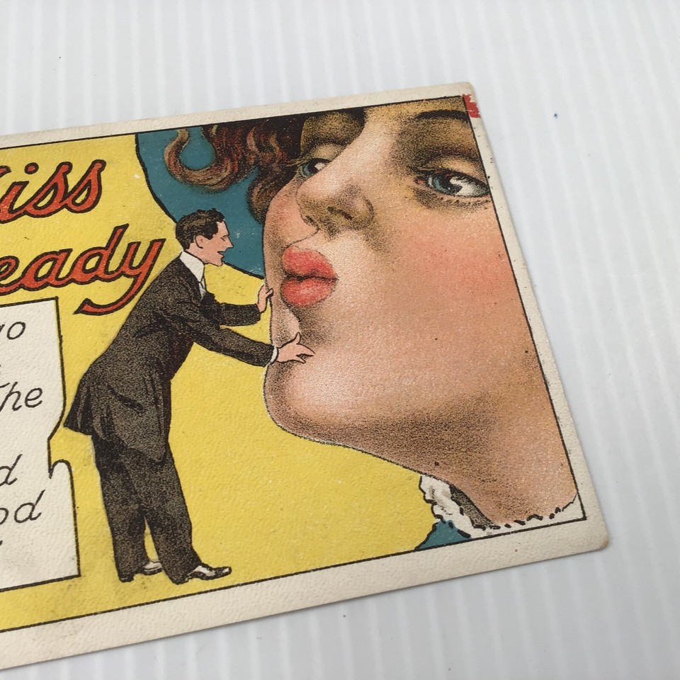 The Kiss is Ready, 1910 Postcards Large Lips small man, F. Blum | eBay