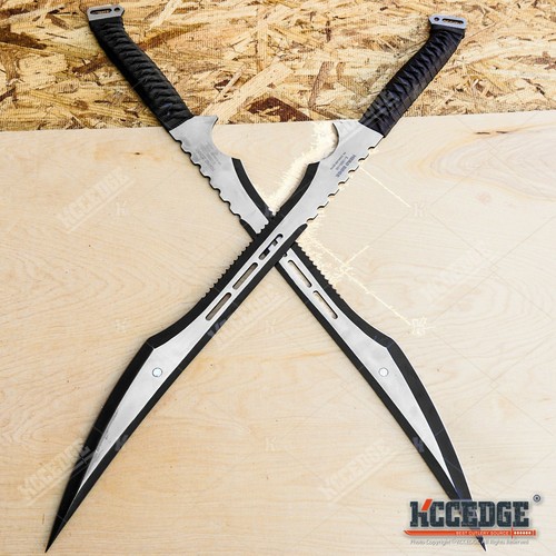 27 1/8" TACTICAL SURVIVAL Dual Twin Ninja Swords Magnetic FULL TANG ...