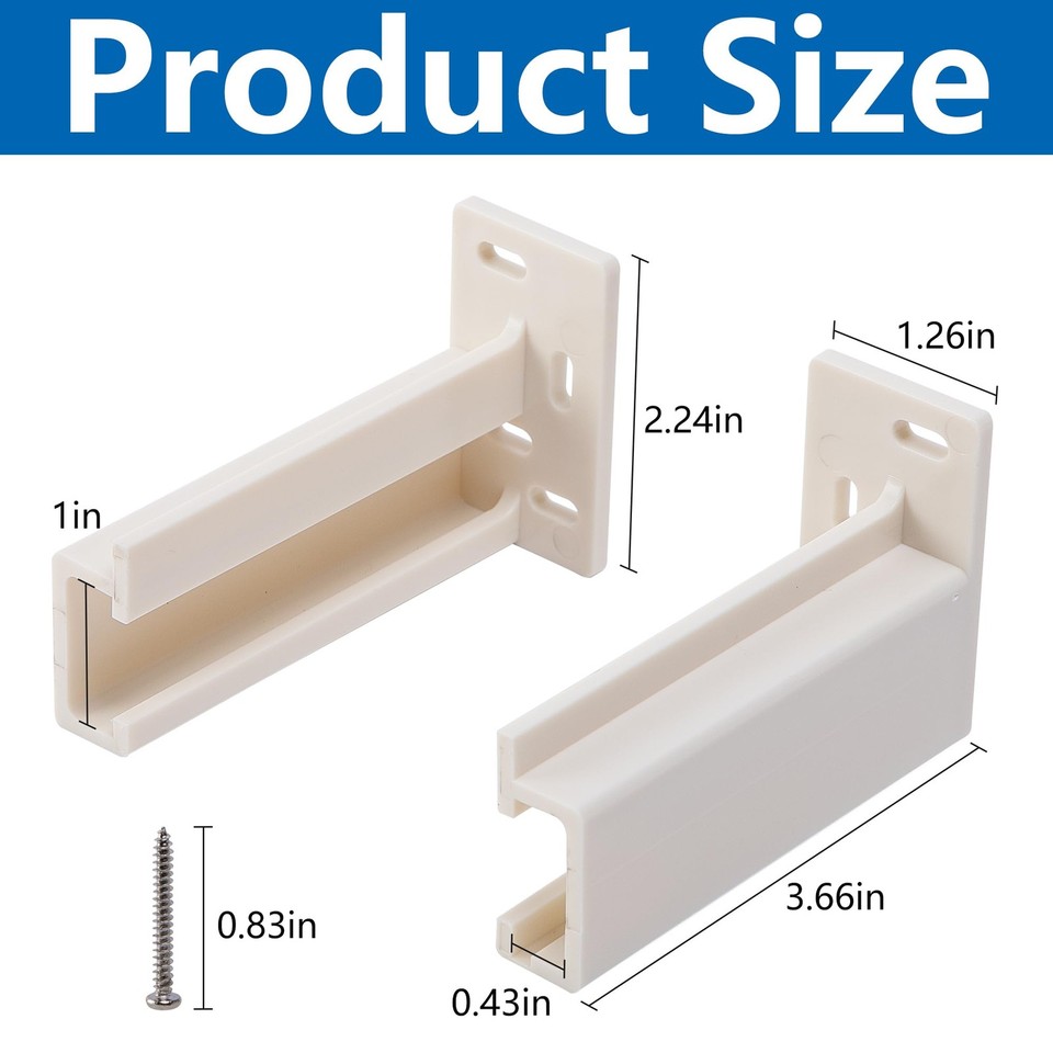 2 Pairs Drawer Track Brackets ABS Rail Back Plate with Screws for R7265 ...