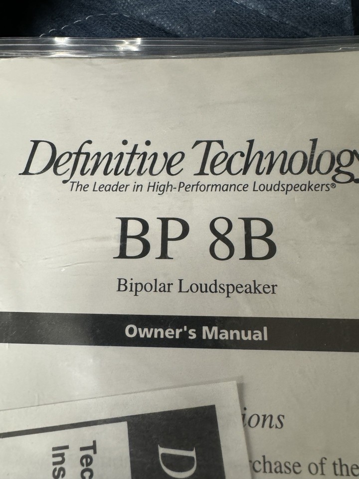 DEFINITIVE TECHNOLOGY BP-8 4-DRIVER, 2 WAY, 20-200 WATT - 8 OHM TOWER ...