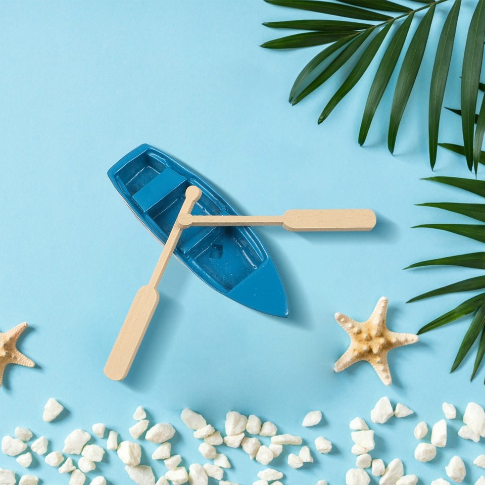 24 Pairs Micro Mini Beach Dollhouse Boat Paddles Miniature Figurines ...