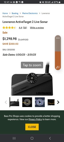 Lowrance Active Target Sonar Transducer Only 000-15594-001 ...