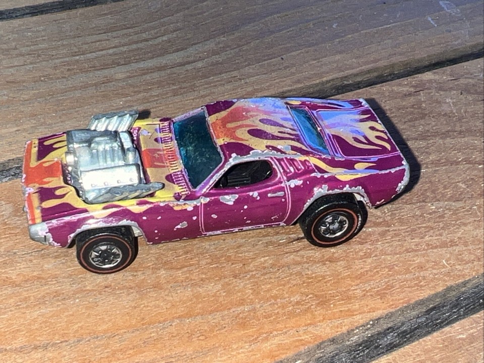 Hot Wheels Flying Colors Redline Rodger Dodger Purple Plum Flames No ...