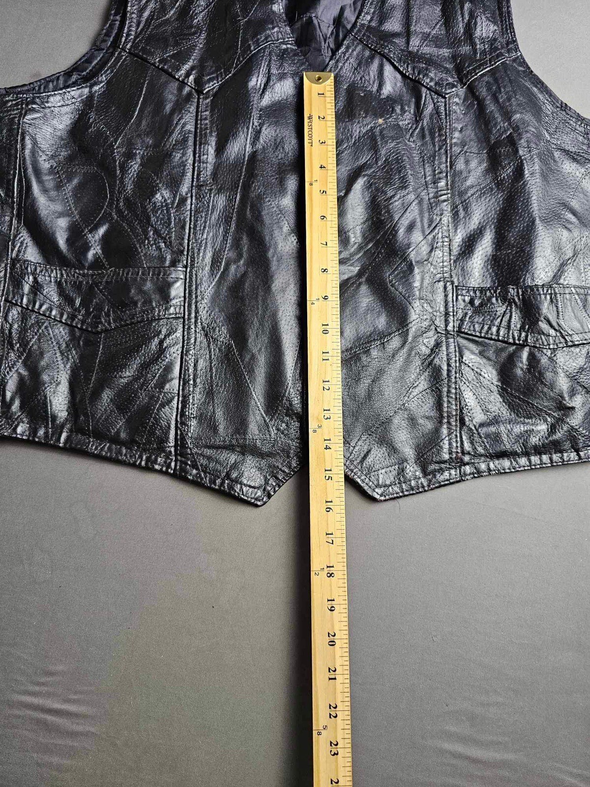 Rocky Ranch Hides Genuine Hog Leather Biker Vest Men'… - Gem