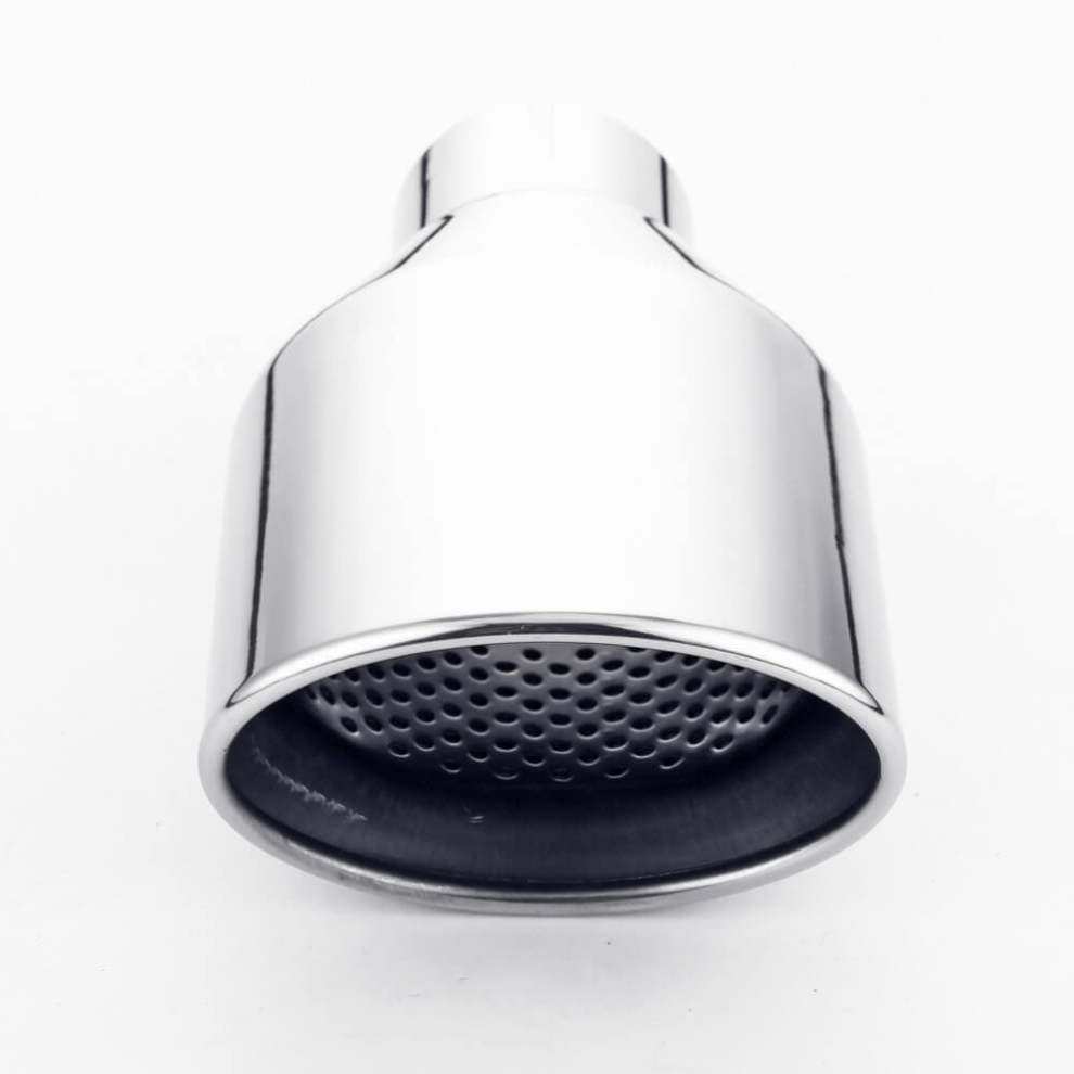 2-1/4" Inlet Stainless Steel Exhaust Tip Oval Out Slant Cut Resonated ...