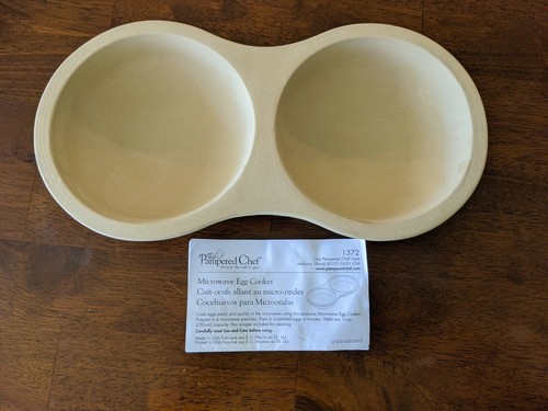 Pampered Chef Double Microwave Egg Cooker - Open Box - Stoneware ...