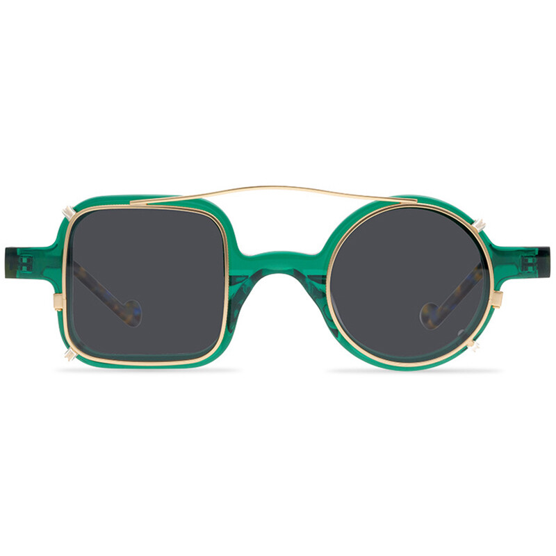 Geometric Glasses Mismatch One Round One Square Eyeglass Frame Clip On ...