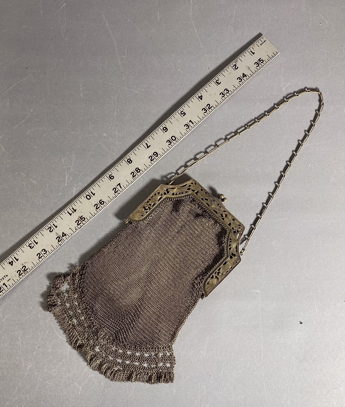 Antique Wire Mesh Purse - Gem
