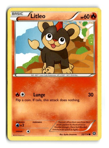 Litleo - 22/114 - Pokemon Card - 2016 - LP | eBay