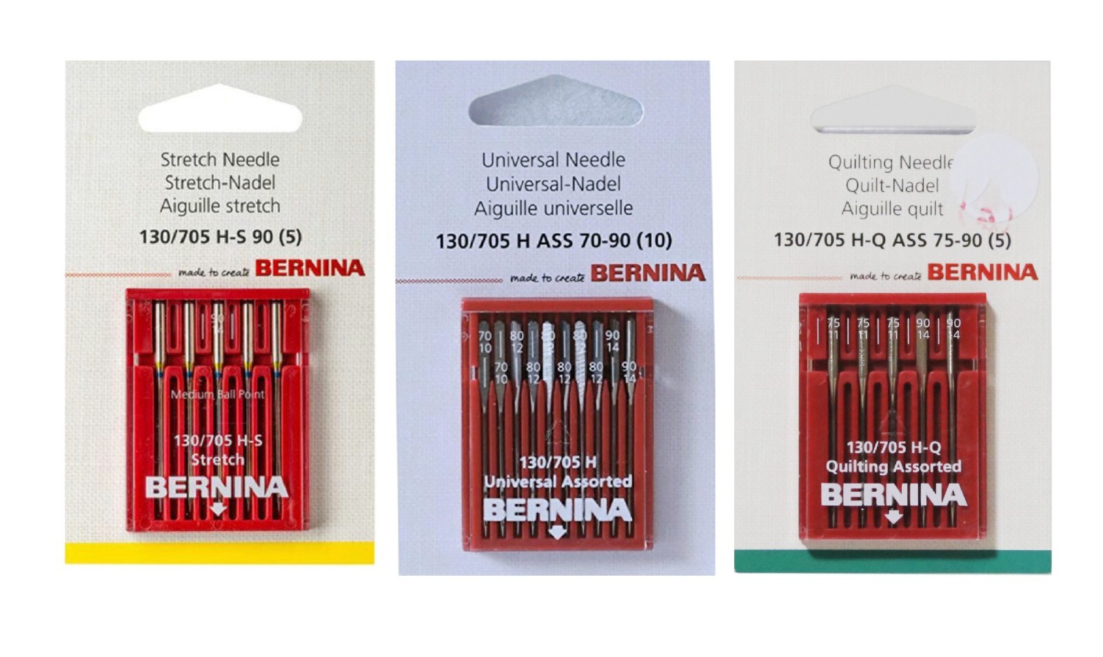 Genuine Bernina sewing machine needles Universal Stretch Quilt value set 757538439467| eBay