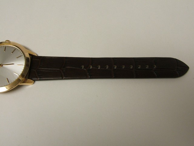 Emporio Armani Retro Silver Dial Brown Leather Strap Men's Watch Item ...