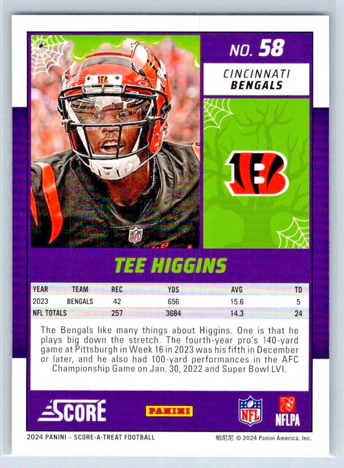2024 Score-A-Treat - Tee Higgins - BATS - Cincinnati Bengals - #58 | eBay