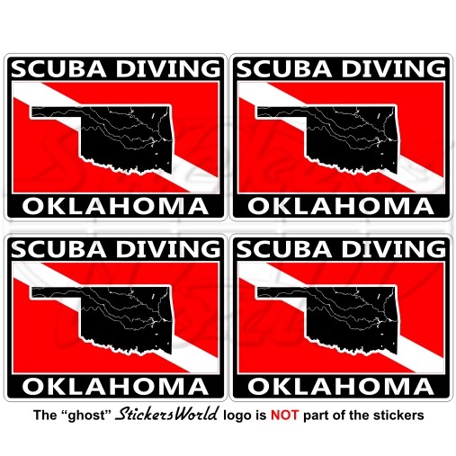 OKLAHOMA Scuba Diving Drapeau-Carte Forme États-Unis 50mm Vinyle ...