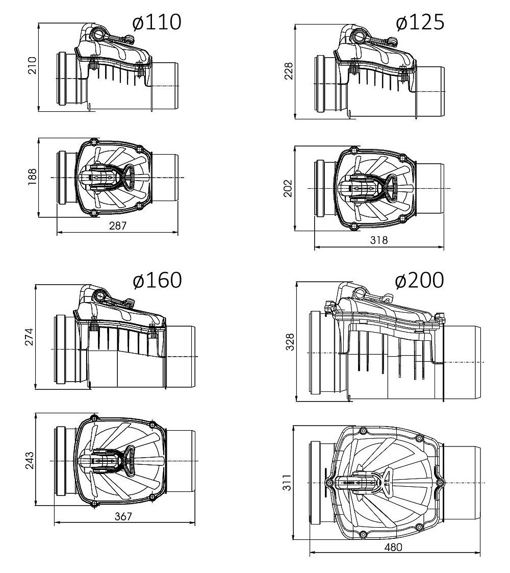OSMA Underground Drain 160mm Anti–flood Valve Single Socket 6D921 Non ...