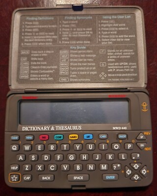 Franklin Electronics MWD-640 Dictionary + Thesaurus Bookman Tested No ...