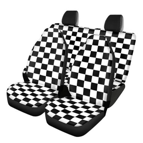 Car Seat Covers Full Set Universal Non-Slip Vehicle Black and White ...