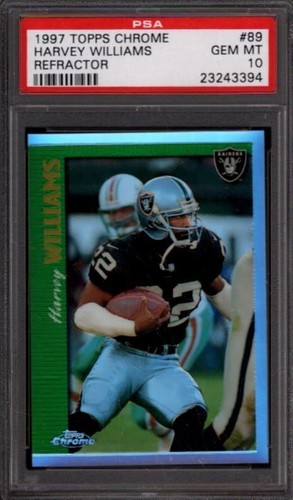 1997 TOPPS CHROME # 89 HARVEY WILLIAMS (REFRACTOR) OAKLAND RAIDERS PSA ...