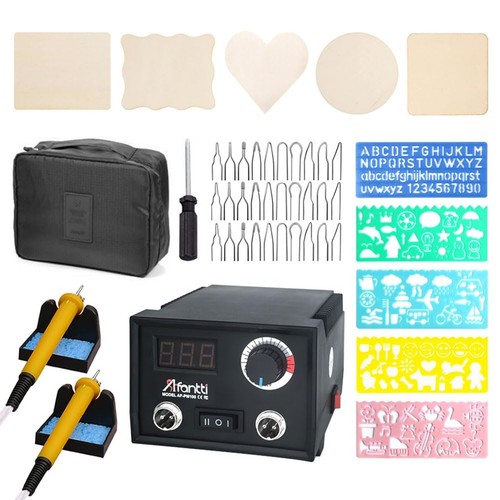 Pyrography Machine Professional Wood Burning Pen Tool Kit Station Set ...