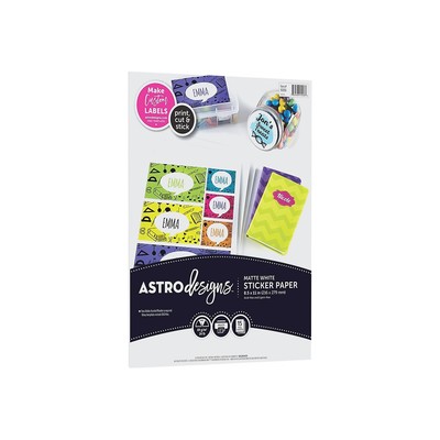 Astrobrights Astrodesigns Inkjet/Laser Sticker Paper Labels 8 1/2" x 11 ...