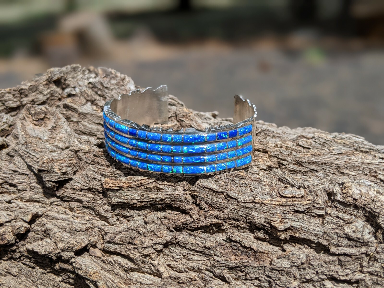 Zuni Cuff Bracelet Opal Inlay Sz 6.5 Inlay Sterling Signed Native Am ...