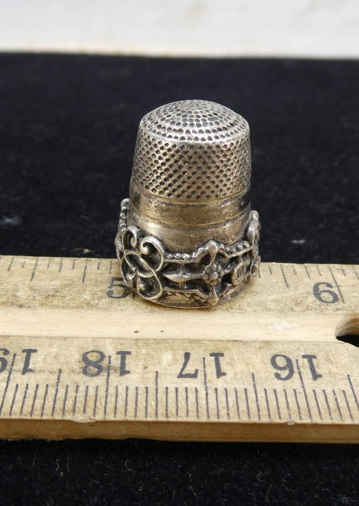 Antique - Vintage Exquisite Fancy Sterling Thimble Marked "M" !! | eBay