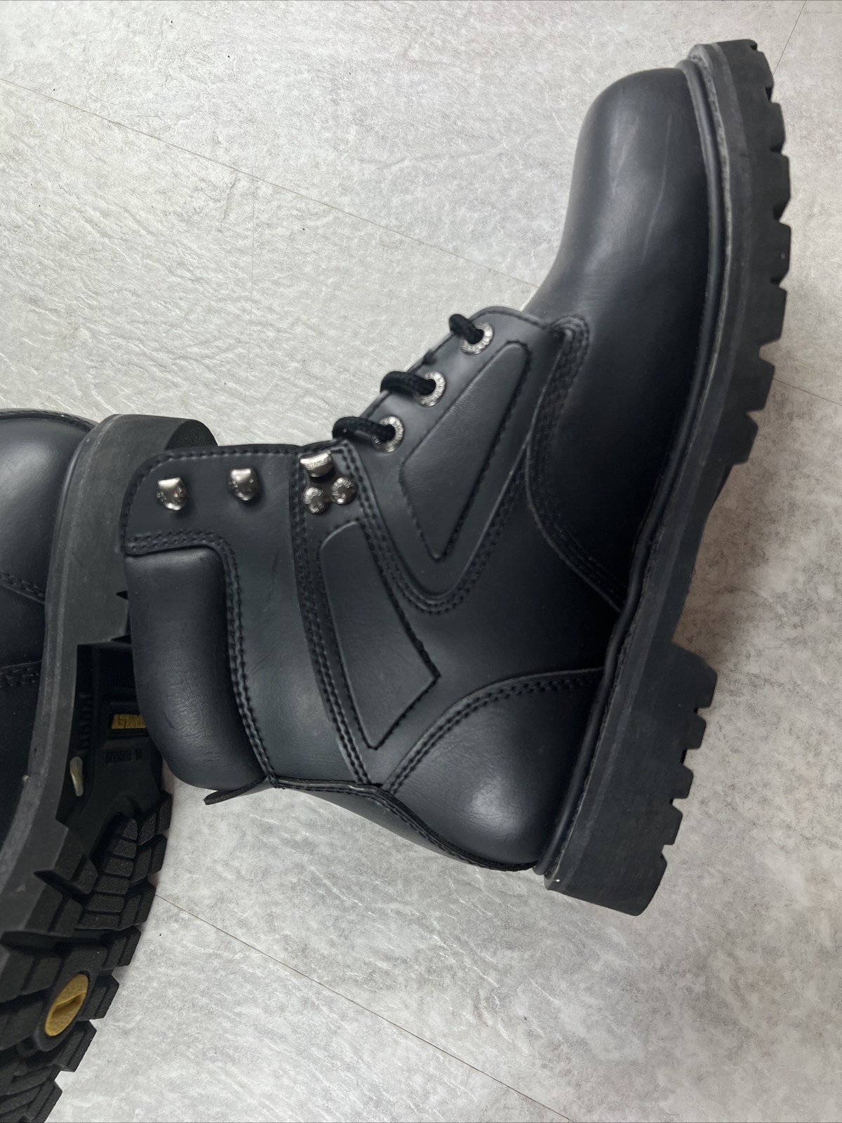 Stanley Mens Size 8.5 W Steel Toe Boots ANSI Z41 PT99 Leather Black EUC ...