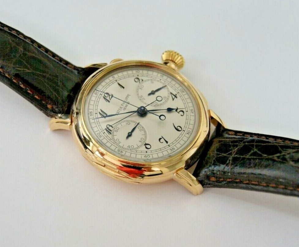 PATEK PHILIPPE ANTIQUE SPLIT SECOND CHRONOGRAPH 18K GOLD 44 MM TRIPLE ...
