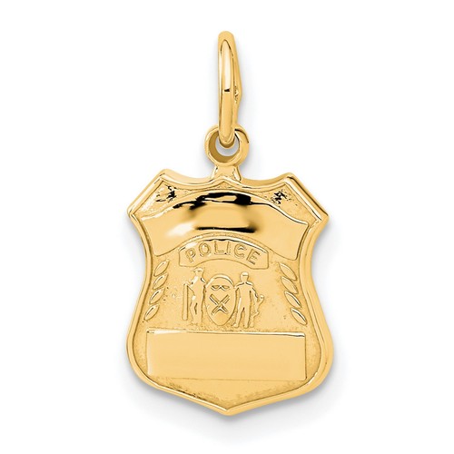 14k Yellow Gold Police Badge Shield Charm Pendant | eBay