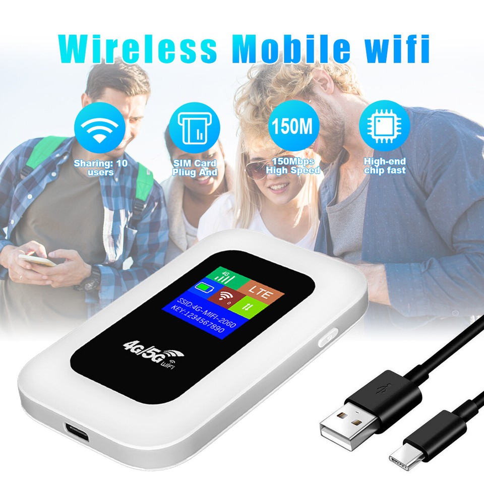 Unlocked LTE 5G Wireless WiFi Router Mobile Broadband MIFI LCD Hotspot ...