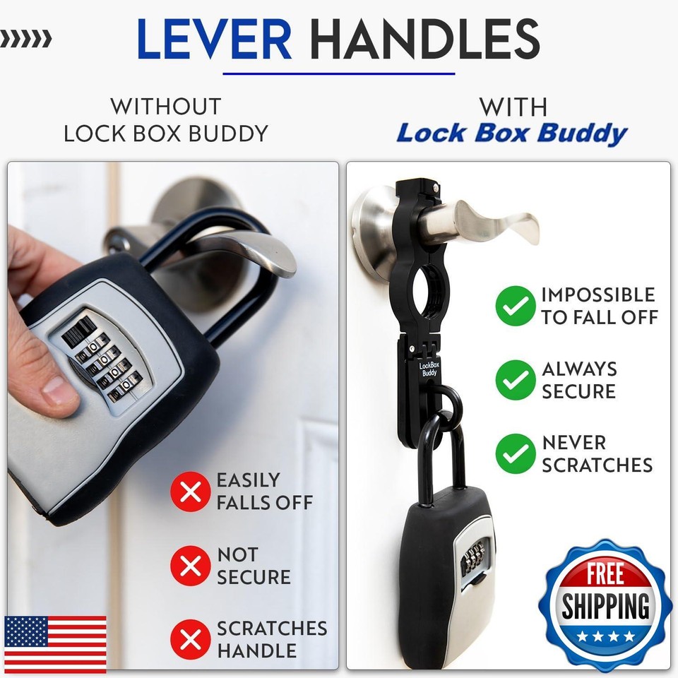 Lock Box Buddy - Secure Lock Box Attachment for Lever Handles ...