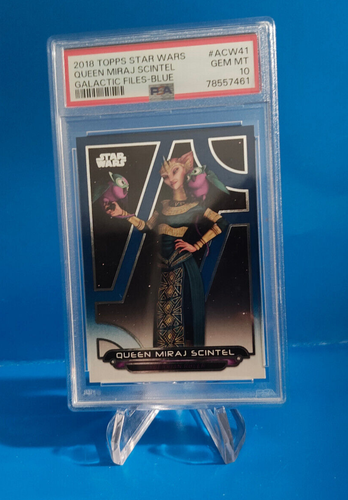 2018 topps star wars queen miraj scintel galactic files-blue psa 10 LOW ...