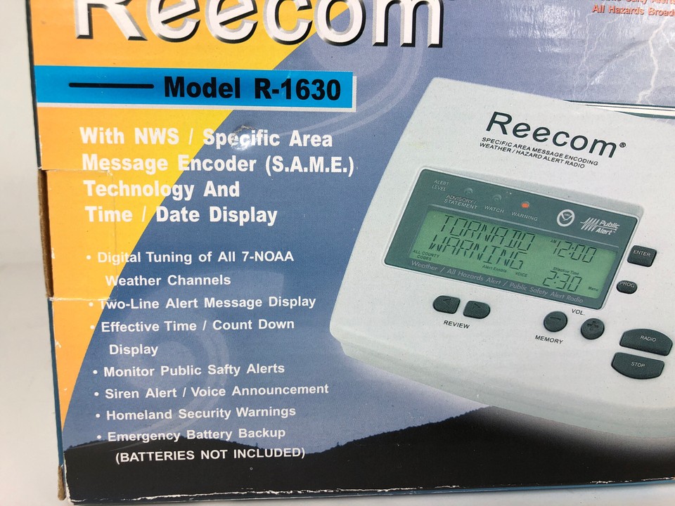 NEW REECOM R-1630 RADIO - MONITORS FOR SEVERE-WEATHER/HAZARD ALERTS | eBay