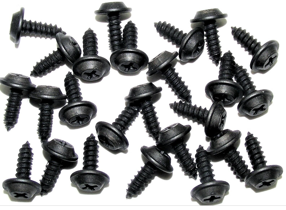 GM Black Glove Box Liner Screws- #8 x 1/2" Phillips Flat Top- 25 screws ...