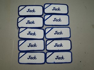 (10) Jack Embroidered Name Tag-Patch Sew on/ Iron on New Blue Trim | eBay