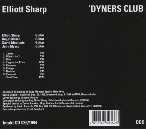 Elliott Sharp 'Dyners Club (CD) | eBay