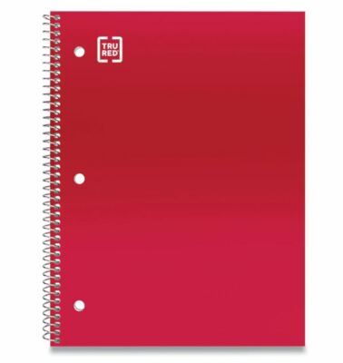 10 X One-Subject Notebook Wide/Legal Rule, Red Cover, 10.5 x 8, 100 ...