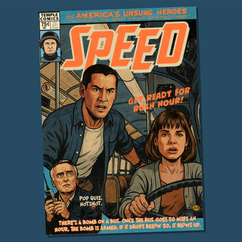 Speed Movie Poster Print – Vintage Comic Art Wall Decor Jack Traven ...